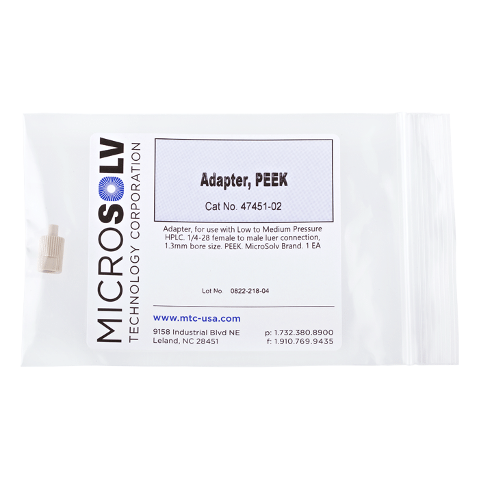 Adapter, for use with Low to Medium Pressure HPLC. 1/4-28 female to ...